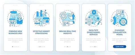 Premium Vector Business Digital Transformation Blue Onboarding Mobile App Screen