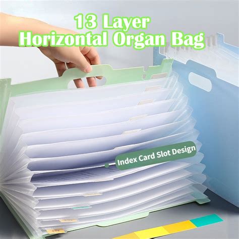 Expanding File Folder A4 Size 13 Pockets Portable Document Organiser