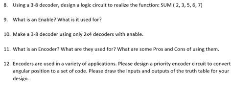 Solved Using A Decoder Design A Logic Circuit To Chegg
