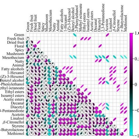 Correlation Matrices Between Vocs And Aroma Descriptors Download