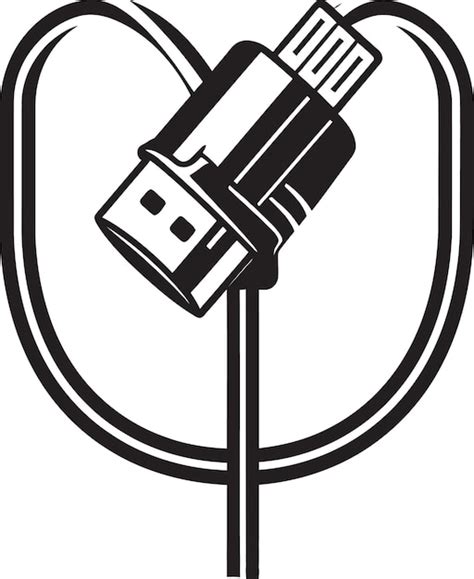 A Picture Of A Usb Cable With A Picture Of A Square In The Middle Premium Ai Generated Vector