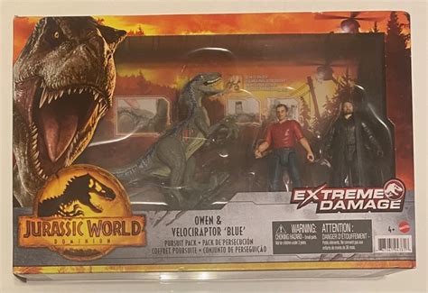 Mattel Jurassic World Owen Grady And Velociraptor Blue 38 Inch Action