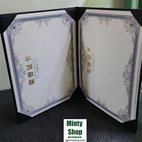 A4 Certificate Folder 《blue》 【sg Stock】 A4 Signature Folder 【certificate Folder Singapore