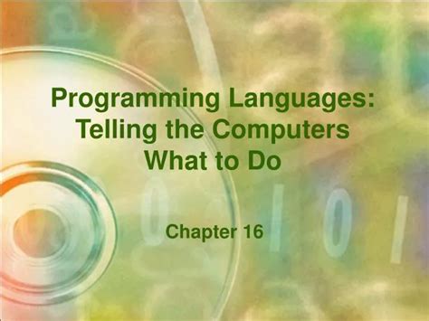 ppt programming languages telling the computers what to do