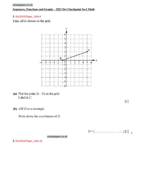 2022 Oct Sequences Functions And Graphs Checkpoint Sec1 Math Pdf