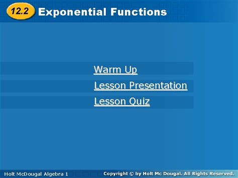 Exponential Functions Warm Up Lesson Presentation
