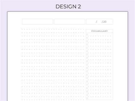 Language Note Taking Templates 4 Sizes Foreign Language Etsy