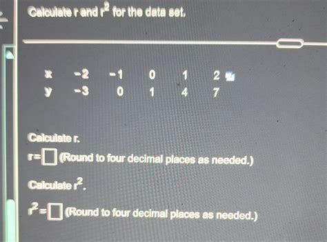 Solved Calculate R ﻿and R2 ﻿for The Data