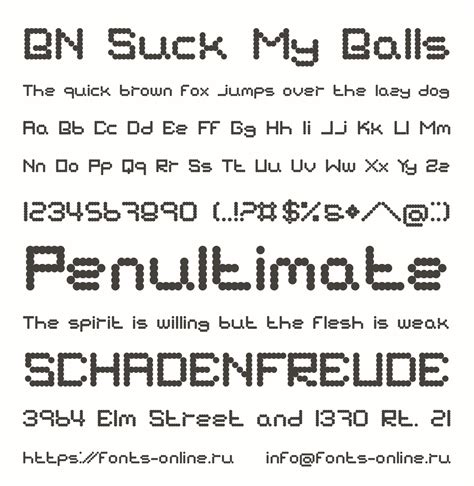 Bn Suck My Balls Font