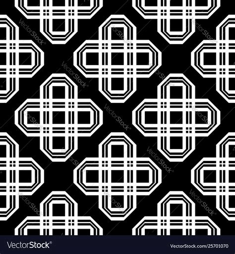Design Seamless Monochrome Geometric Pattern Vector Image