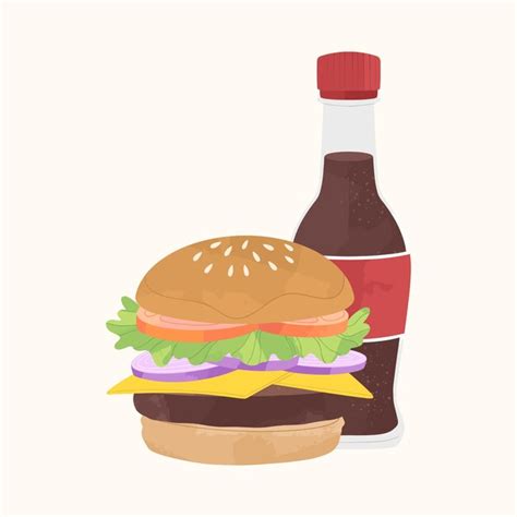 패스트푸드 일러스트 프레임 배경 프리미엄 벡터