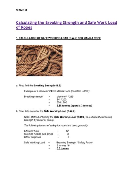 Swl Calculation Pdf