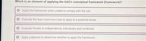 Solved Which Is An Element Of Applying The Gaos Conceptual Solved Which Is An Element Of Applying The Gaos Conceptual