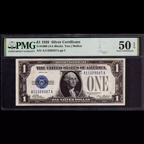 1 1928 Blue Seal Small Silver Certificates 1600 Kearney Coin Center