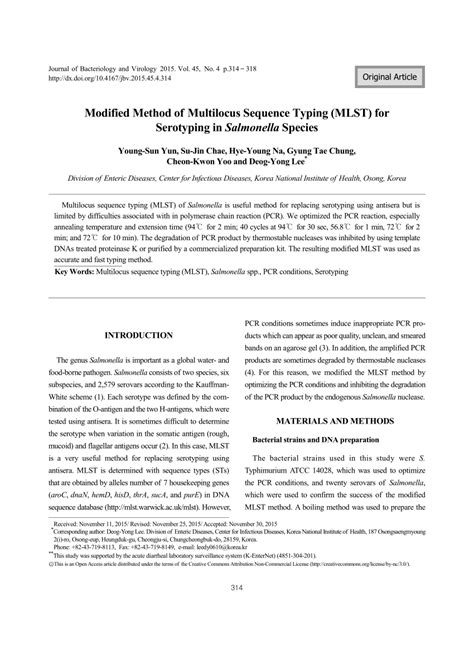 pdf modified method of multilocus sequence typing mlst for
