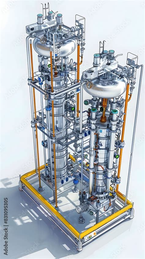 Large Scale Bioreactor For Biotech Product Manufacturing In Industrial Research Facility Stock