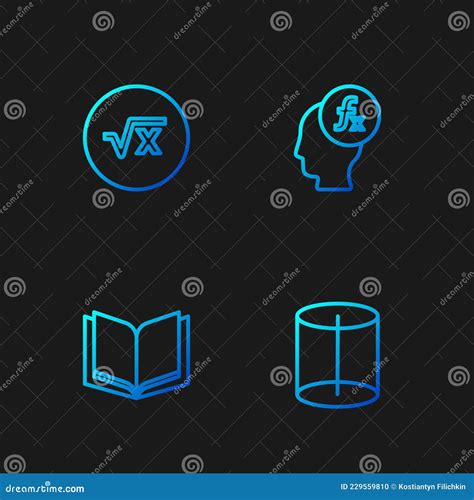 Set Line Geometric Figure Open Book Square Root Of X Glyph And Function Mathematical Symbol