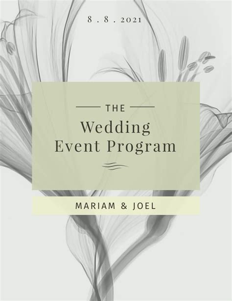 modern wedding event program template visme