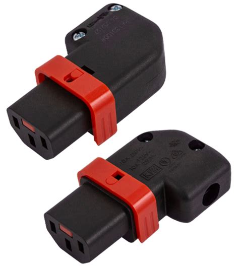 Iec Lock Rewireable Right Or Left Angled Iec320 C13 Connector Webber Electronics