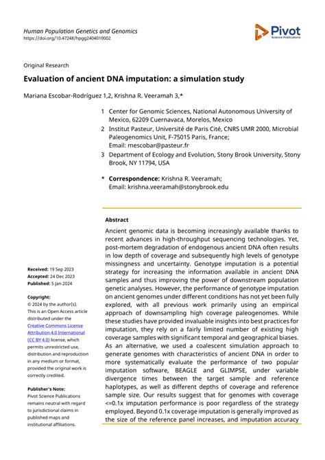 PDF Evaluation Of Ancient DNA Imputation A Simulation Study