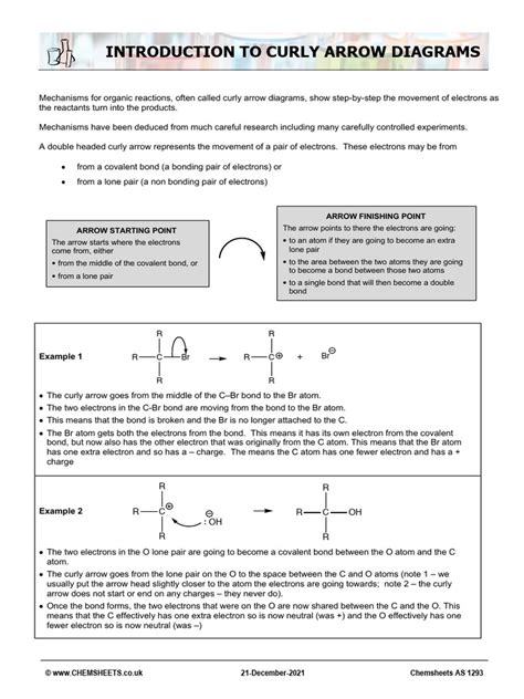 Chemsheets As 1293 Introduction To Curly Arrow Diagrams Pdf Chemical Bond Covalent Bond