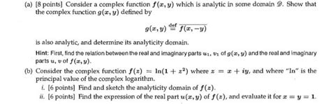 a [8 points] consider a complex function f x y