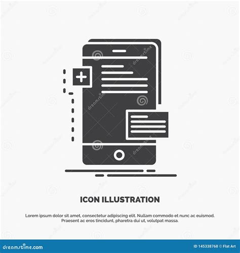 Frontend Interface Mobile Phone Developer Icon Glyph Vector Gray