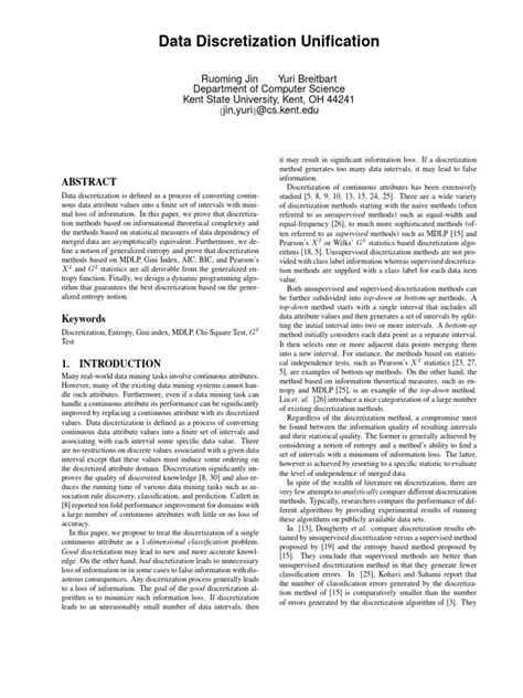 Data Discretization Unification Pdf Information Top Down And Bottom Up Design
