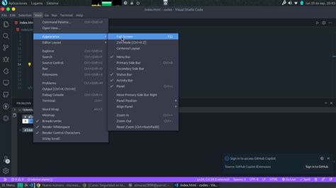 Error Full Screen Mode Issue Microsoft Vscode GitHub
