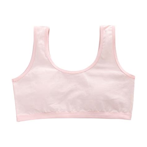 Cute Girls Training Bra Solid Color Crop Tank Bras Grandado