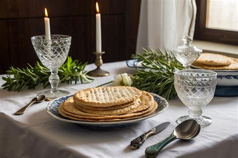Premium Photo Festive Passover Table Setting At Home Pesach Celebration