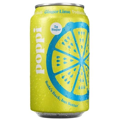 12 Pack X Poppi Prebiotic Soda Ginger Lime 355ml Smooth Sales