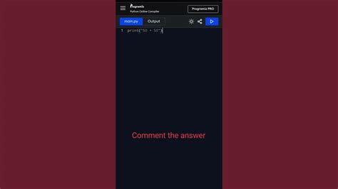 Comment The Answerpytho Pythonforbeginners Youtube