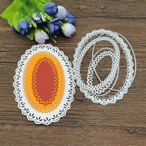 6 개대 타원형 원형 가리비 프레임 금속 절단 다이 Diy 스크랩북 앨범 종이 카드 장식 공예 엠보싱 다이 컷절단 다이스 Aliexpress