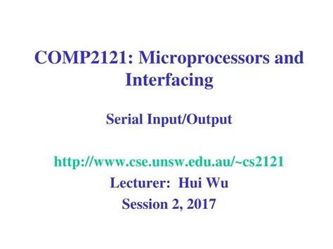 ppt comp2121 microprocessors and interfacing powerpoint presentation