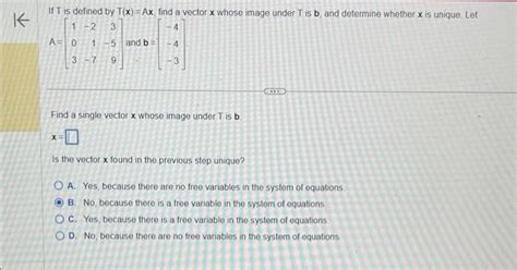 Solved If T Is Defined By Txax Find A Vector X Whose