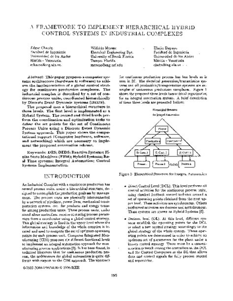 Pdf A Framework To Implement Hierarchical Hybrid Control Systems In