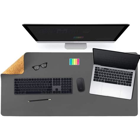 Office Desk Pad Side Large Mouse Pad Table Protector Gray36x17