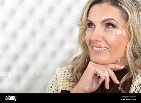 Smiling Mature Woman Stock Photo Alamy