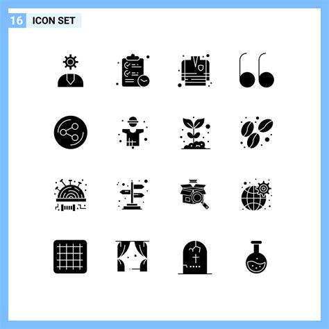 Set Of 16 Modern Ui Icons Symbols Signs For Agriculture Sharing Time Share Open Editable Vector