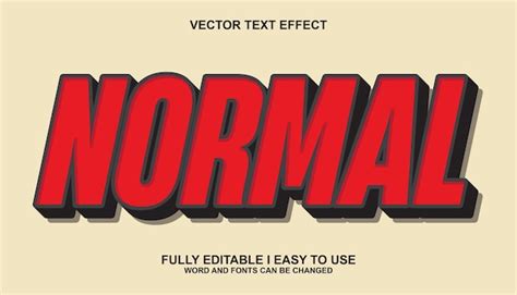 premium vector 3d editable normal text style effect
