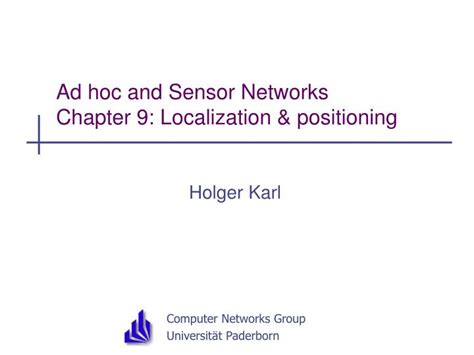 Ppt Ad Hoc And Sensor Networks Chapter 9 Localization And Positioning Powerpoint Presentation