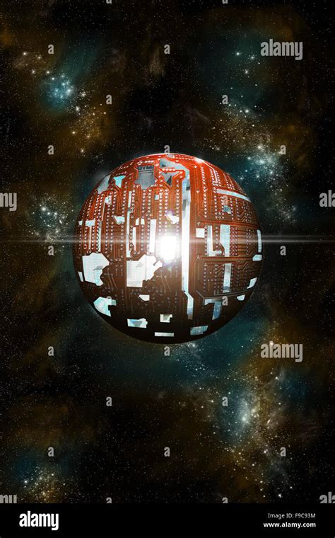 An Artists Depiction Of A Theoretical Dyson Sphere A Structure Built By An Advanced Type 2