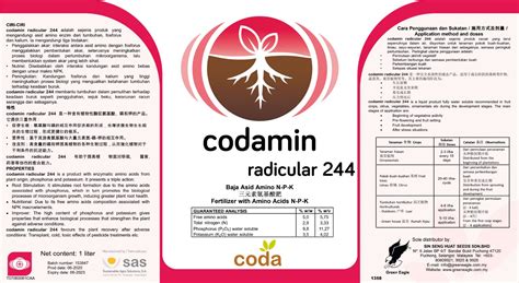 Codamin Radicular 244 Green Eagle Seeds