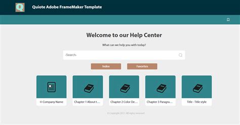 Quiote Framemaker Template Outputs