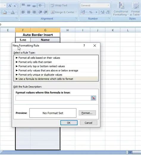 Excel Auto Border Insert Set Auto Border In Excel Excel Tricks Education Computerknowledge