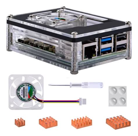 Geeekpi Funda Acrilica Para Raspberry Pi 5 Pi 5 Con Ventila Envío Gratis
