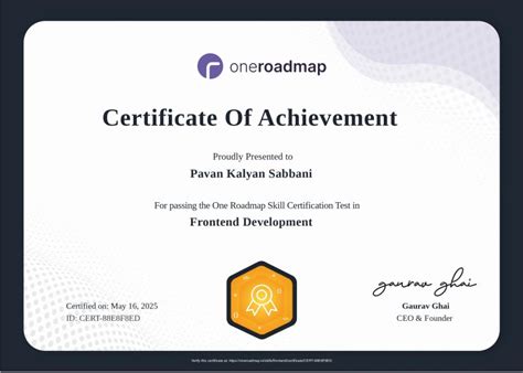 Frontenddevelopment Oneroadmap Webdevelopment Frontenddeveloper Pavan Kalyan S