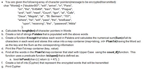 Solved You Are Given The Following Array Of Character Chegg