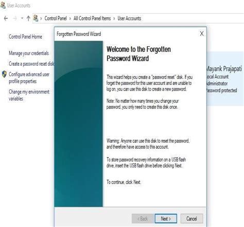 Password Reset Disk Wizard After Clicking On The Next And Selecting Download Scientific Diagram